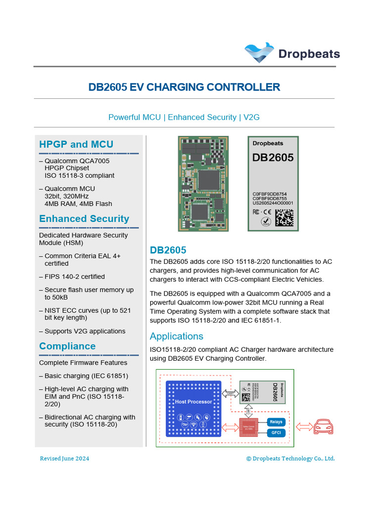 DB2605 Ev Charging Controller Brief v1.0.2 | PDF