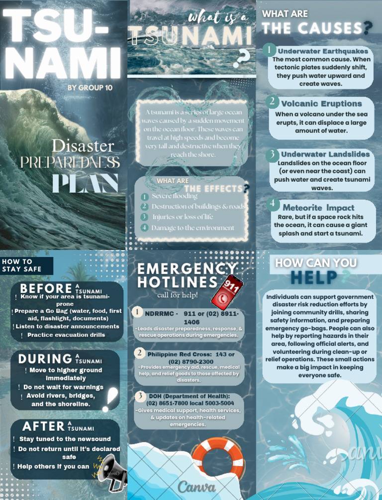 Causes and Safety Tips for Tsunamis | PDF | Tsunami | Natural Disasters