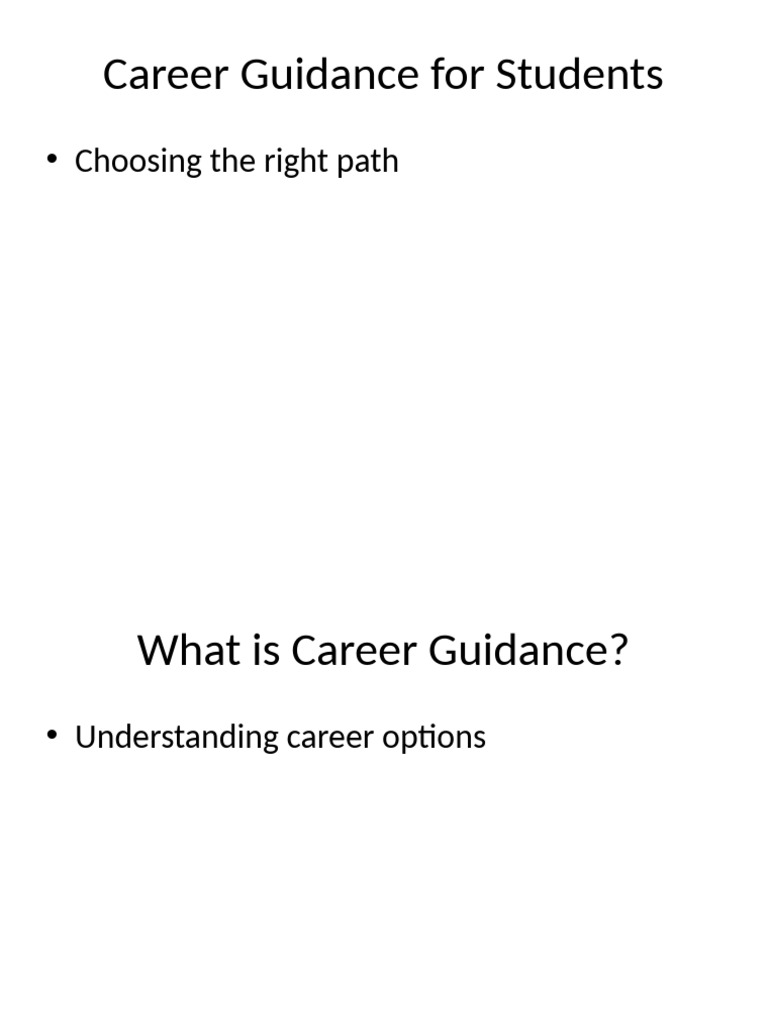 Career Guidance for Students | PDF