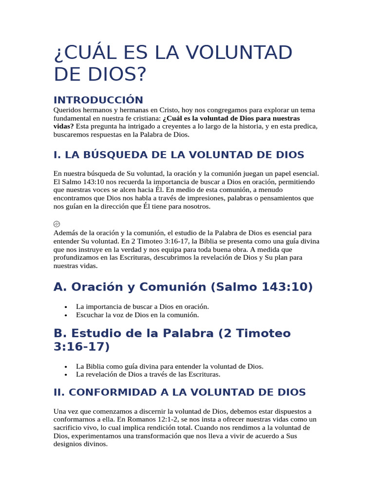 Cuál es la Voluntad de Dios | PDF | Oración | eucaristía