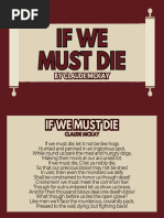 Analysis of McKay's "If We Must Die" | PDF