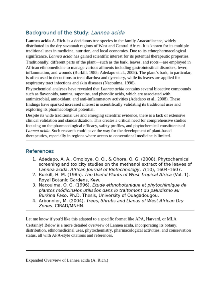 Lannea Acida Edited | PDF | Polyphenol | Vegetable Oil