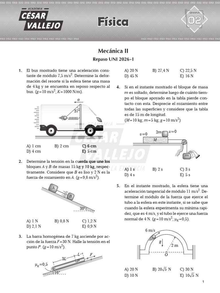 Fi Rcv Sem02 | PDF | Fricción | Ingeniería mecánica