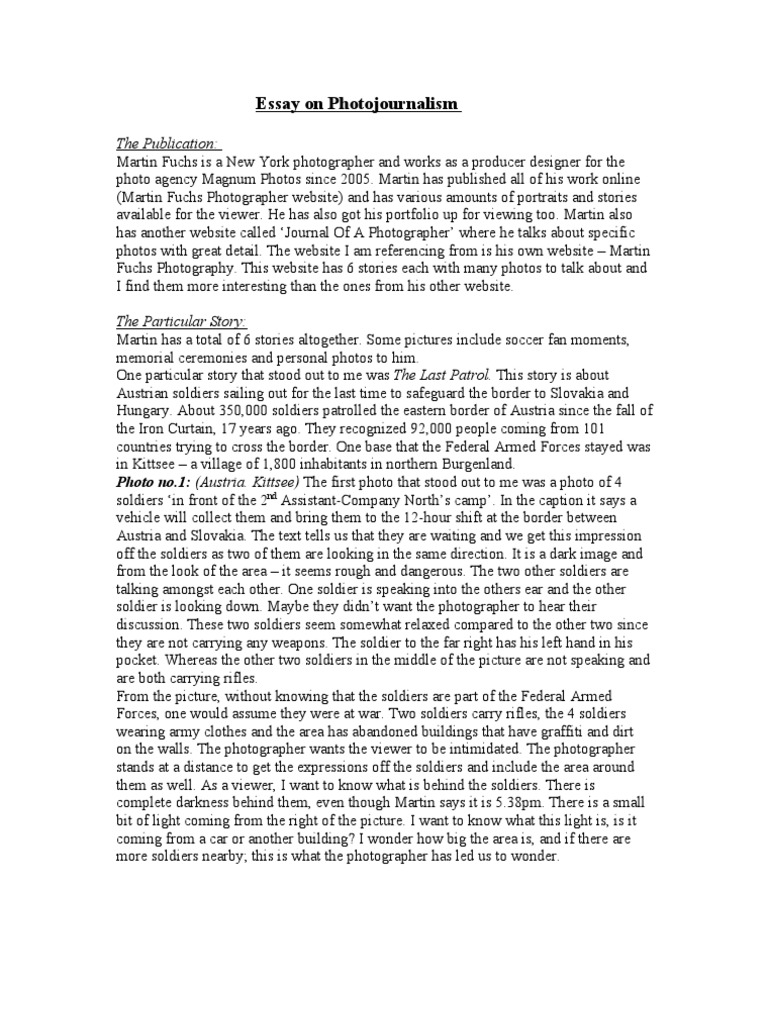 Essay on Photojournalism | Photograph | Digital & Social Media