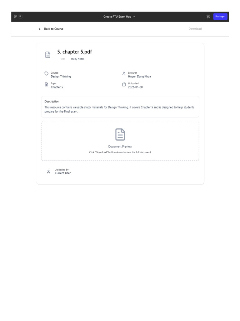 Create FTU Exam Hub – Figma Make | PDF