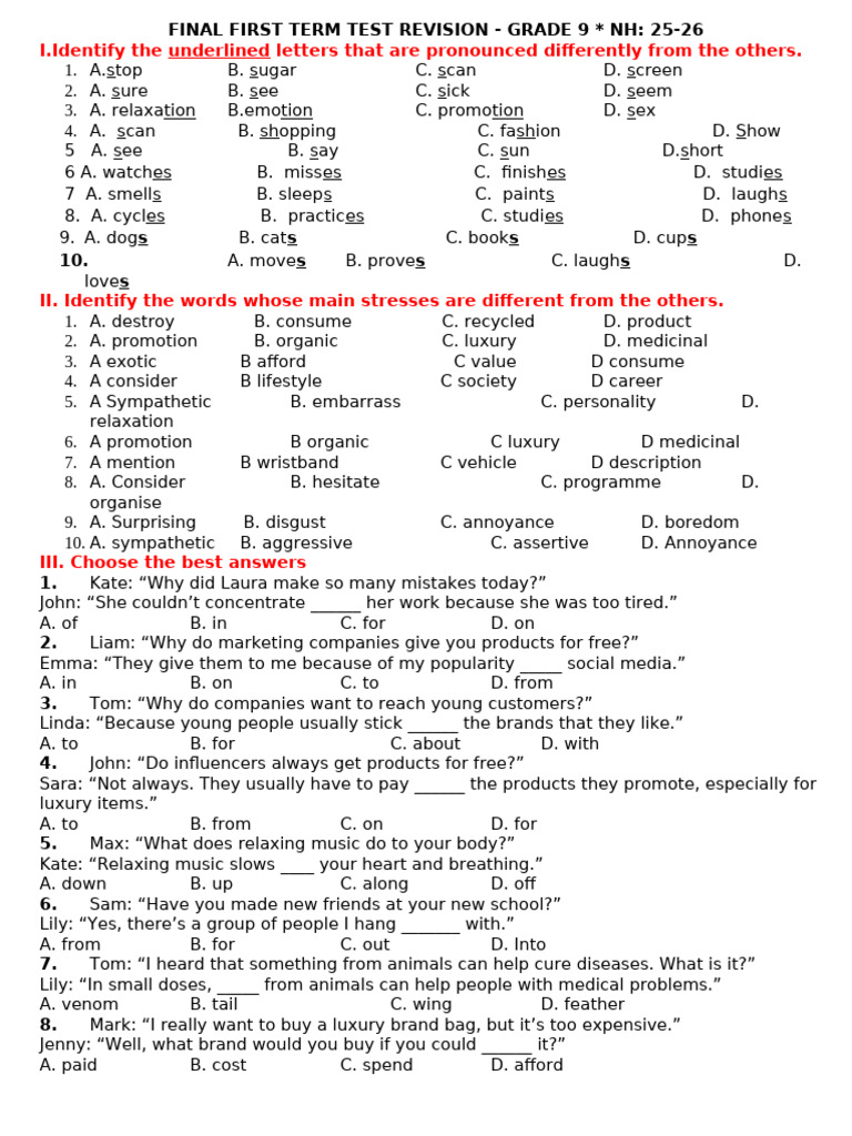 Grade 9 First Term Test Revision | PDF | Online Shopping | Retail