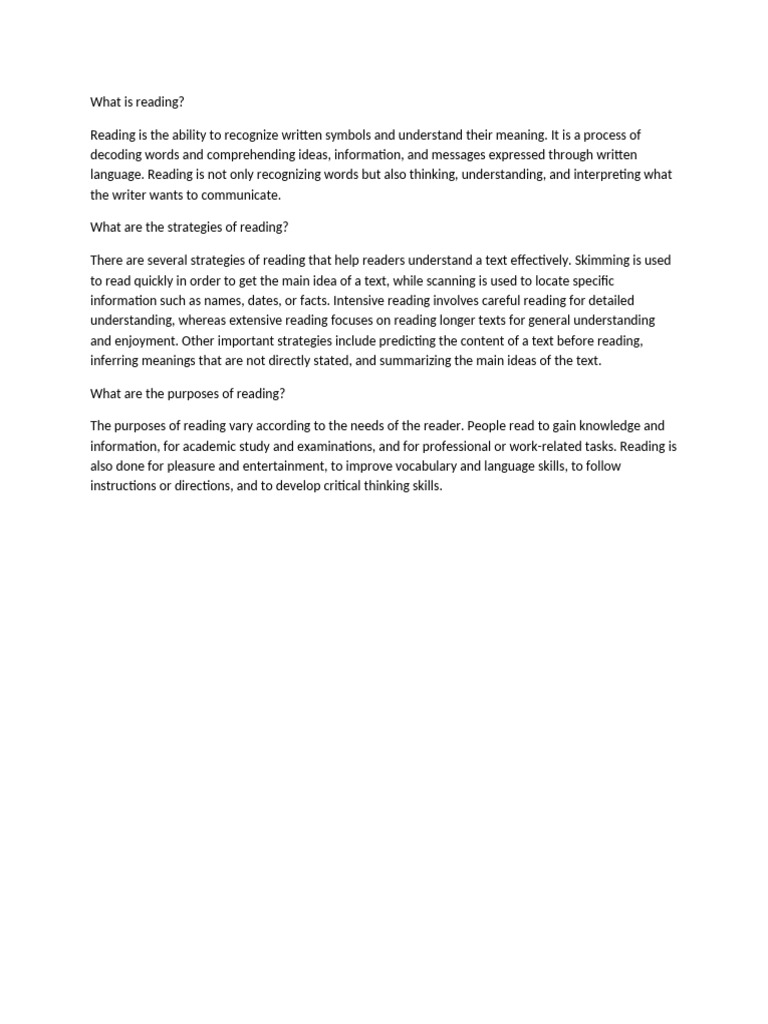 Understanding Reading: Strategies & Purposes | PDF