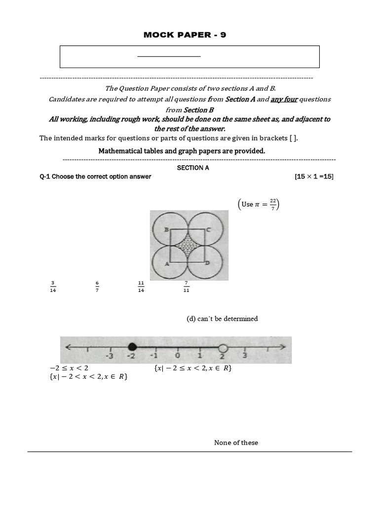Mock Paper 9 | PDF | Discrete Mathematics | Combinatorics