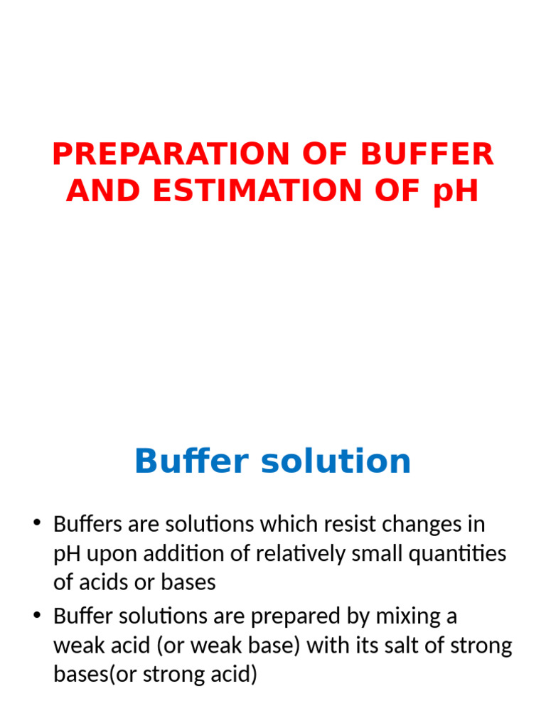 Preparation of Buffer & Estimation of PH | PDF | Buffer Solution | Acid ...
