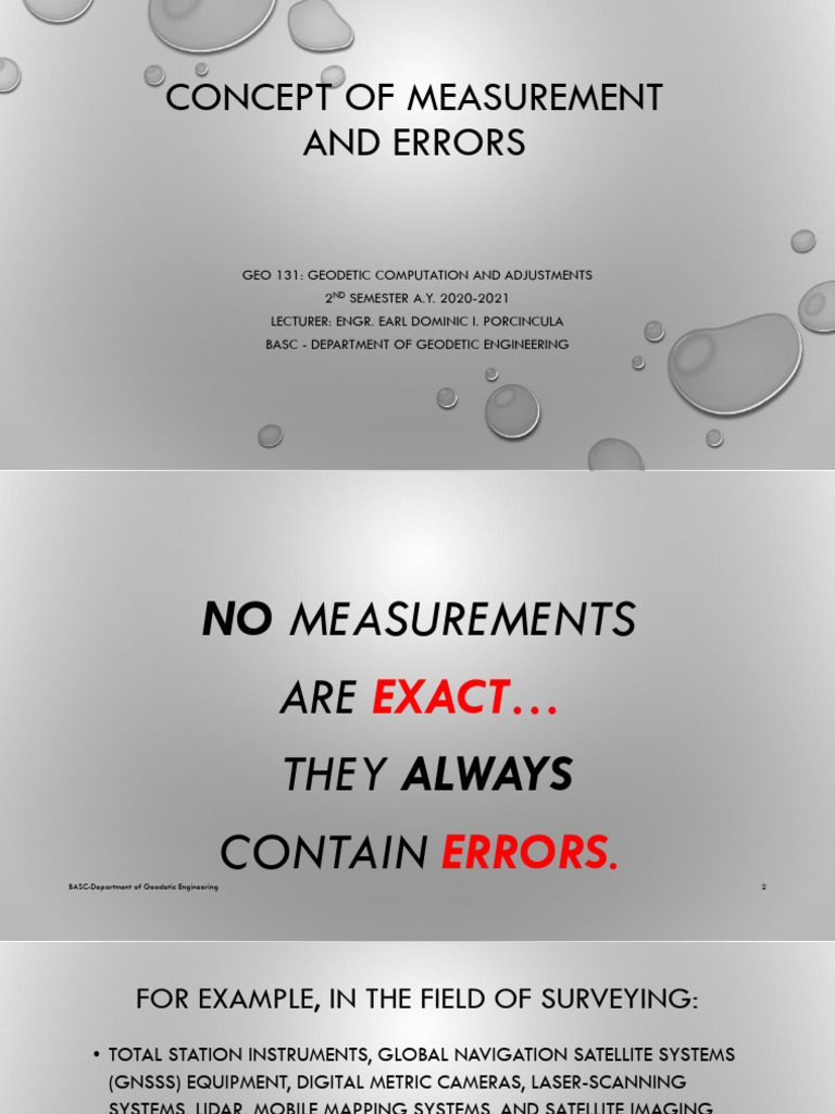 GCA_LEC-1-1 | PDF | Observational Error | Measurement