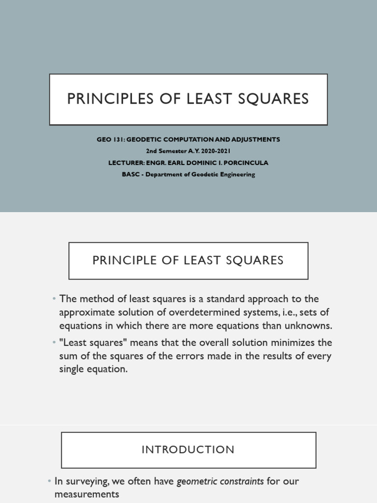 GCA_LEC-2-1 | PDF | Errors And Residuals | Least Squares