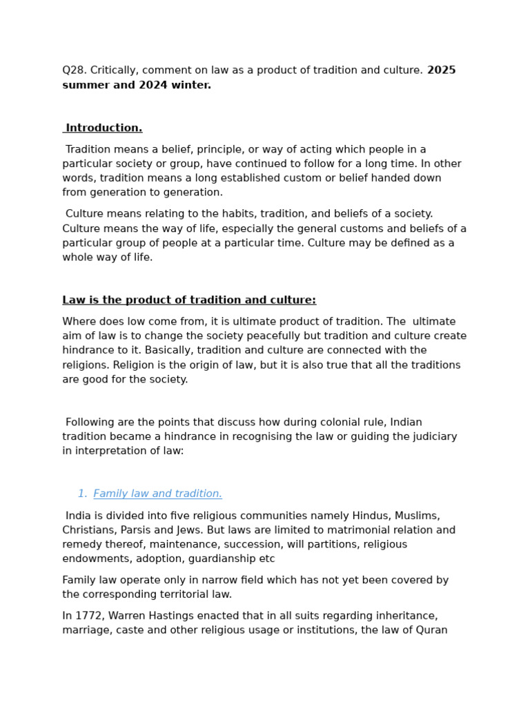 Law's Roots in Tradition and Culture | PDF | Marriage | Adultery