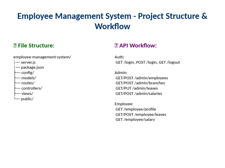 Employee Management System Workflow Guide | PDF