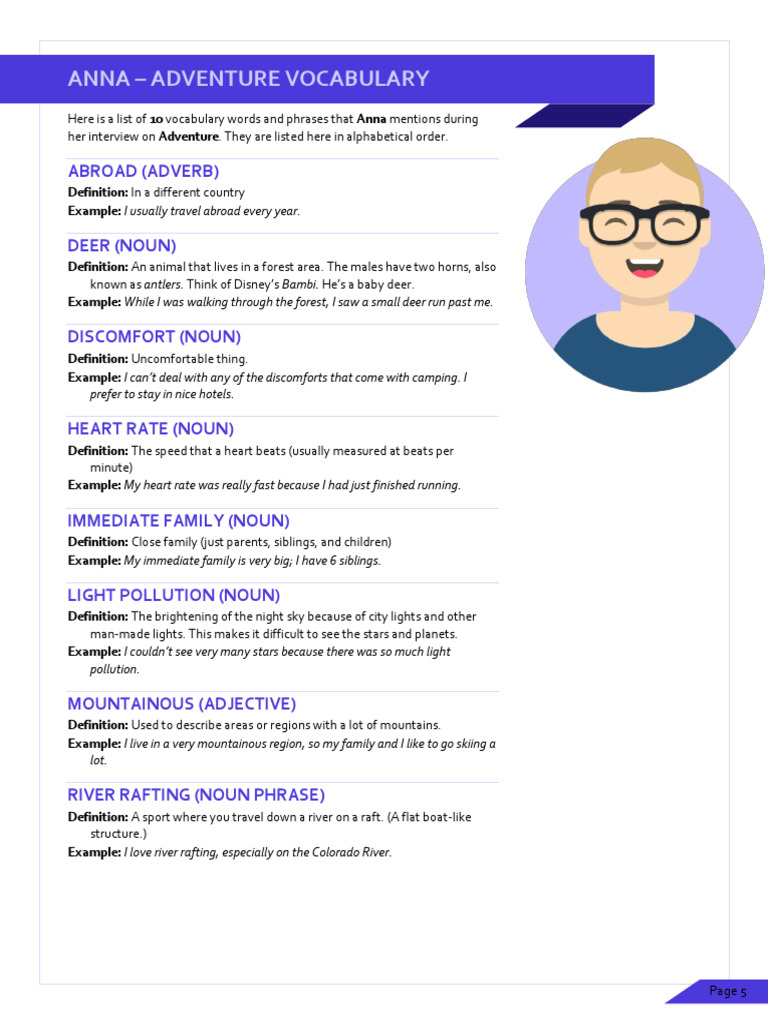 Anna+Vocabulary+Adventure | PDF | Noun | Adjective