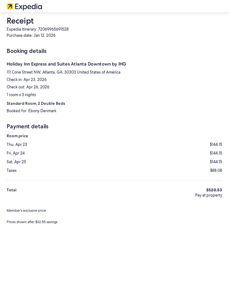 Trip Receipt | PDF