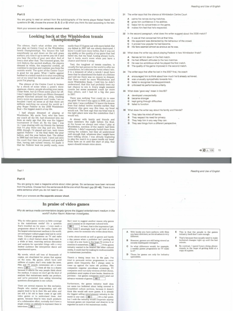 FCE Reading Test | PDF