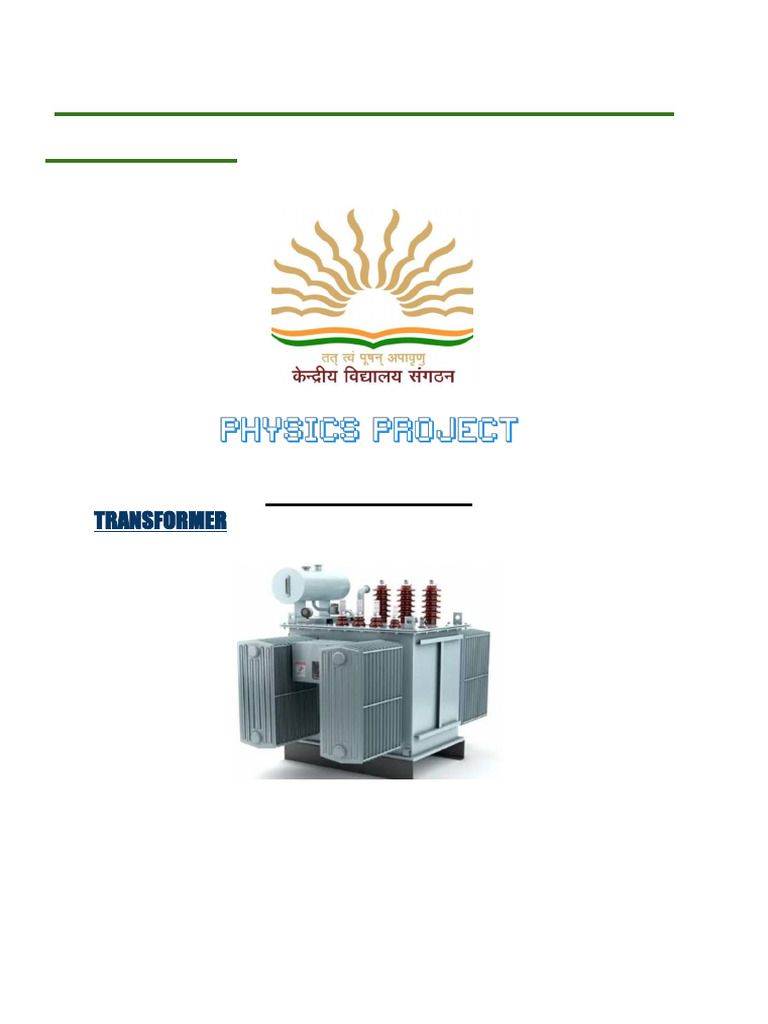 Transformer Project Report for Class 12 | PDF | Transformer | Inductor