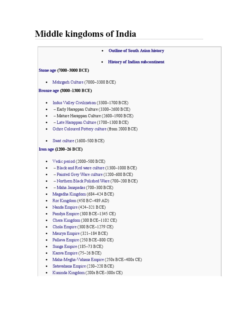 Middle Kingdoms of India | PDF | South Asia | Asia