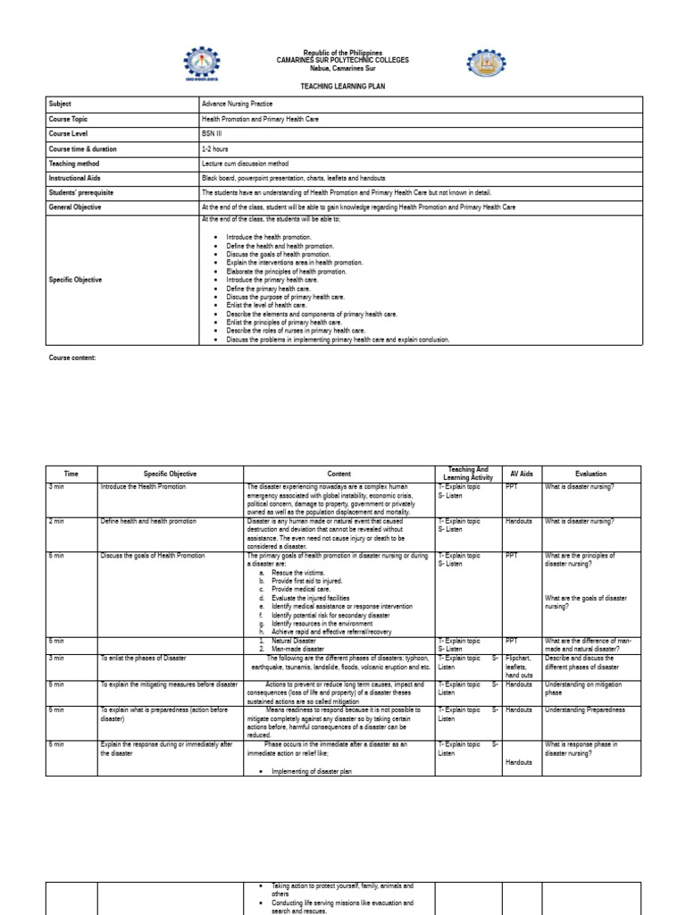 Advanced Nursing in Health Promotion | PDF | Natural Disasters ...