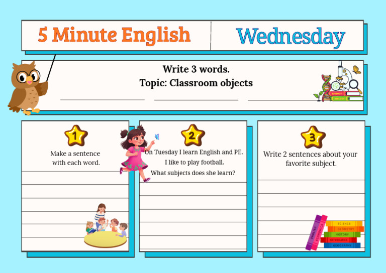 Classroom Objects and Favorite Subjects | PDF