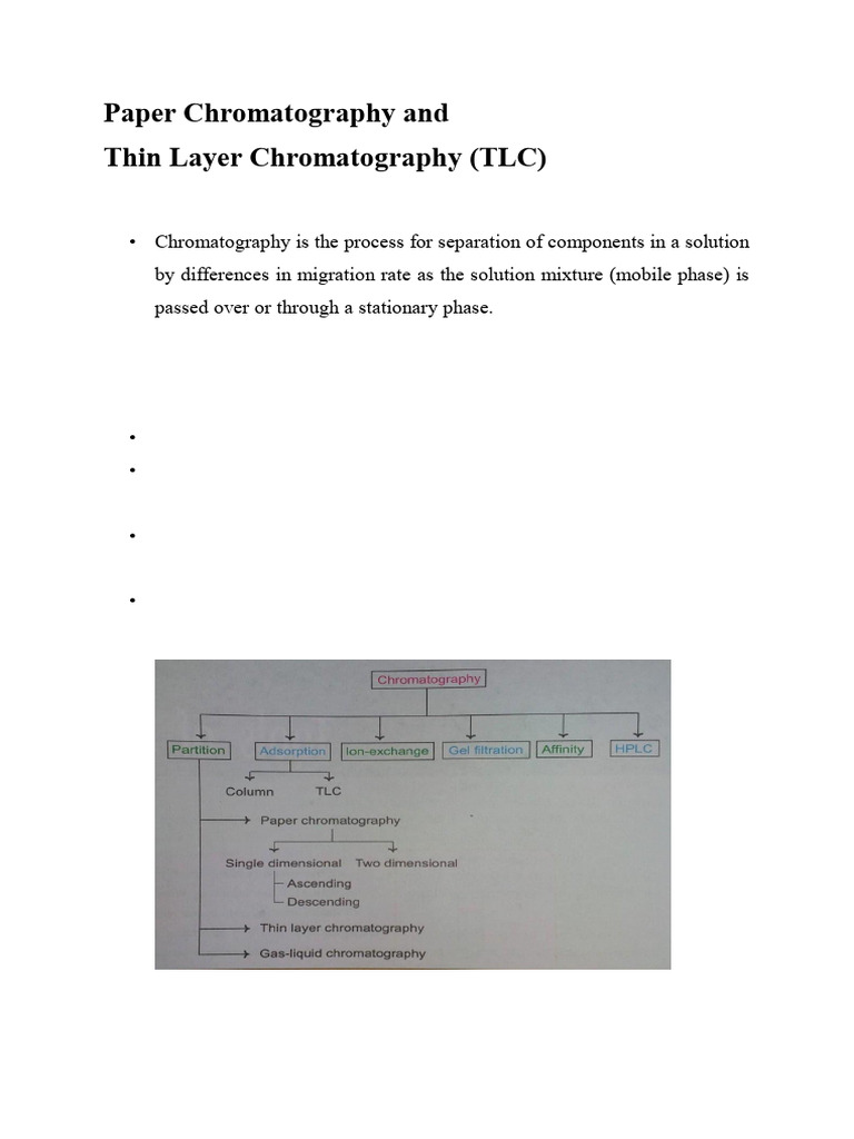 Chromatography Techniques: Paper & TLC | PDF | Chromatography | Thin ...