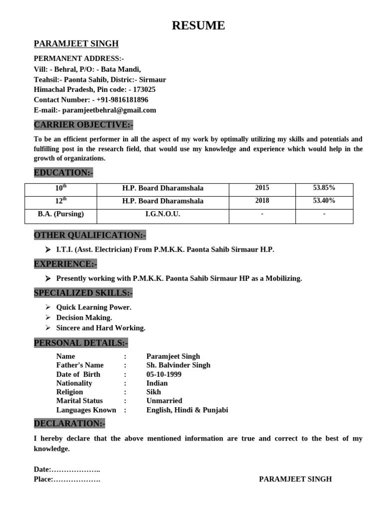 Paramjeet Behral | PDF