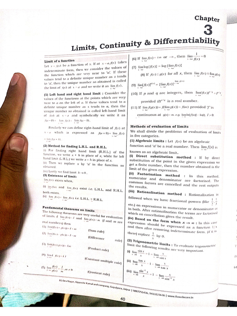 Limits , Continuity and Differentiability | PDF