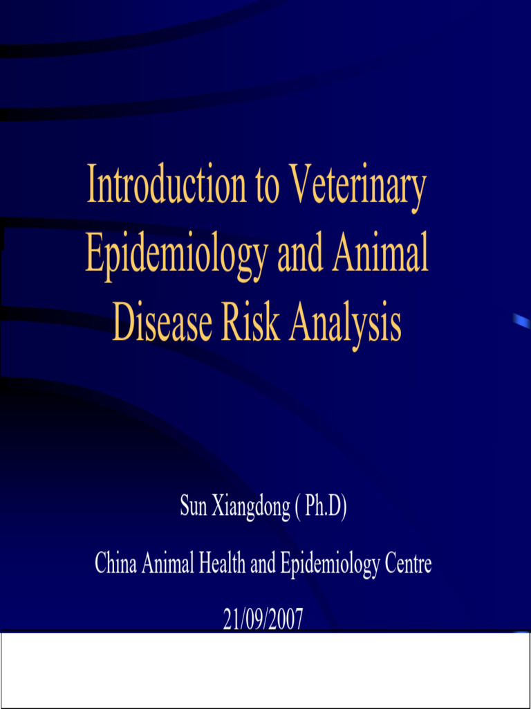 Veterinary Epidemiology & Disease Risk Analysis | PDF | Epidemiology ...