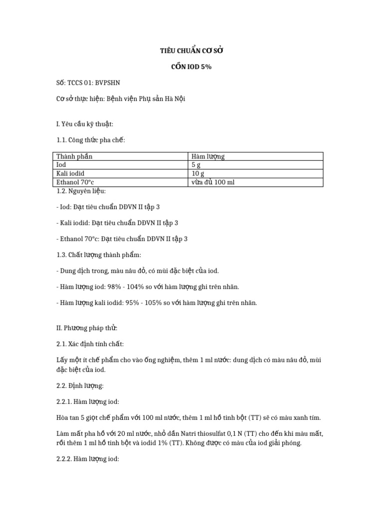 Tieu Chuan Co So Con Iod 5 | PDF