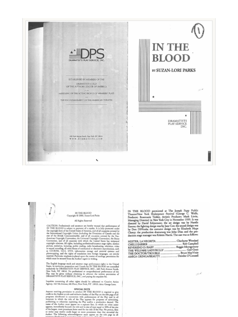 In The Blood Play | PDF
