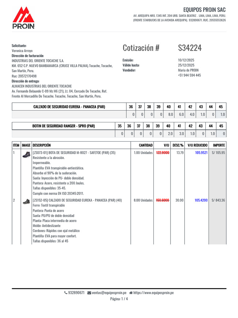 Presupuesto - S34224 (4) | PDF