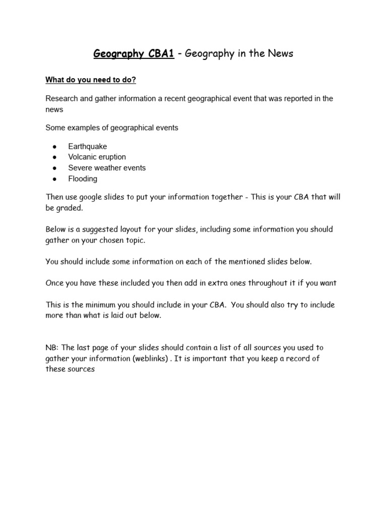Layout For Geography CBA1 | PDF | Earthquakes | Volcano