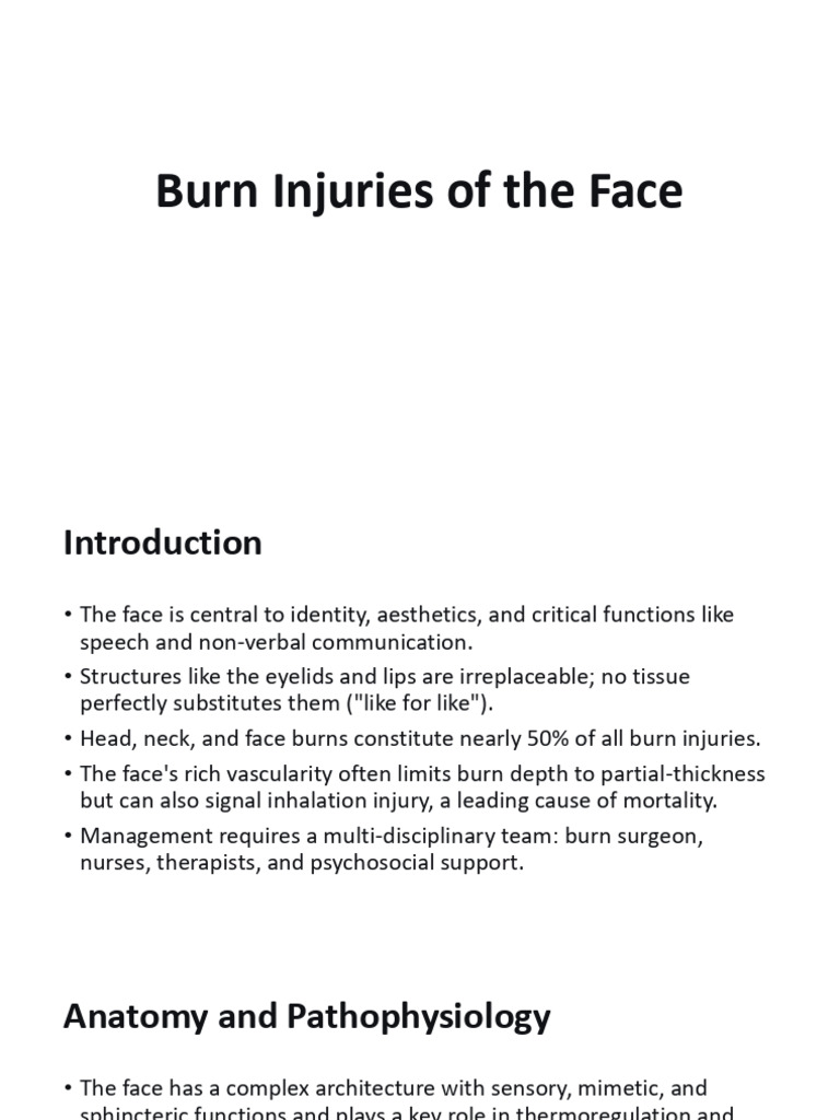 Facial Burn Injury Management Guide | PDF | Wound | Burn