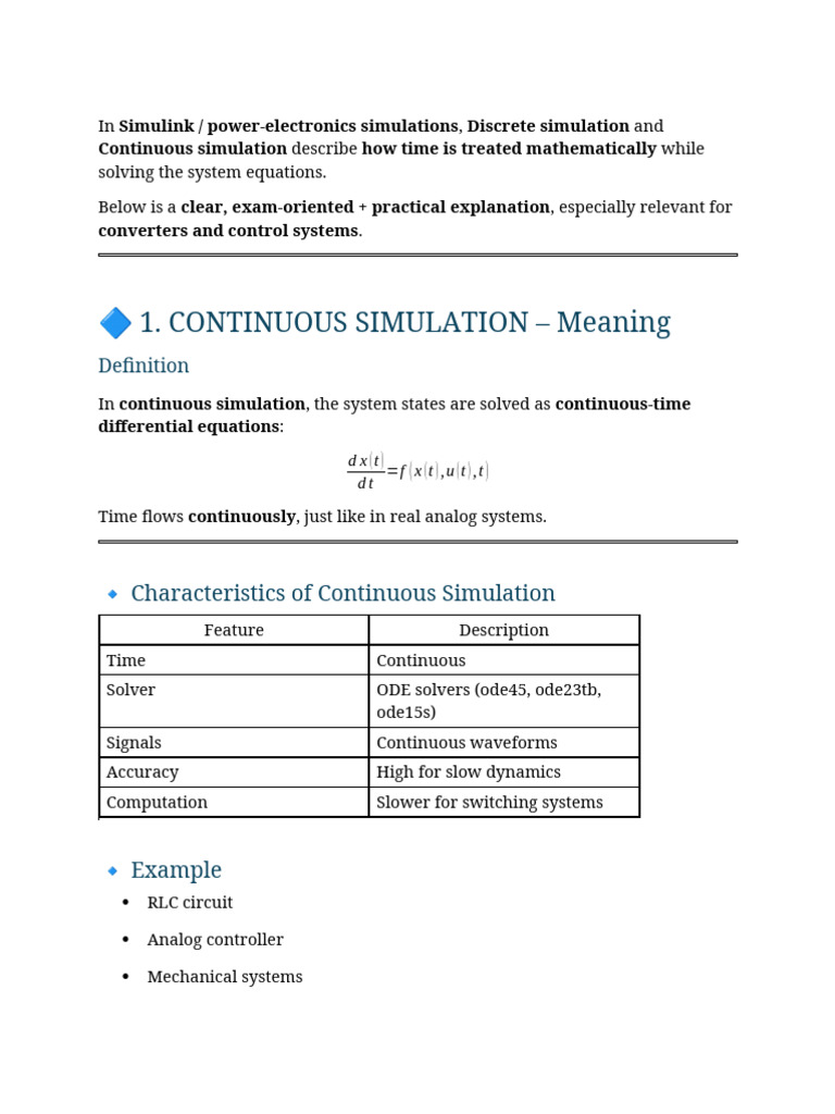 Continuous vs Discrete Simulation in Power Electronics | PDF | Power ...