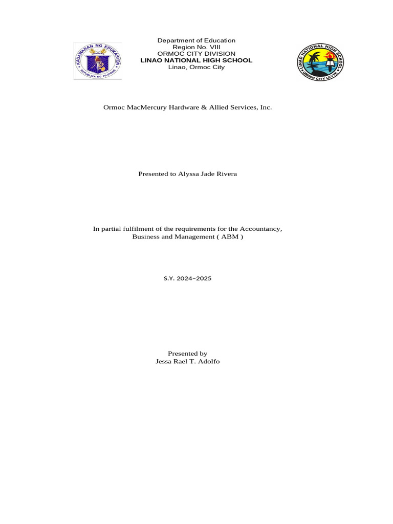 ABM Work Immersion Report 2024-2025 | PDF