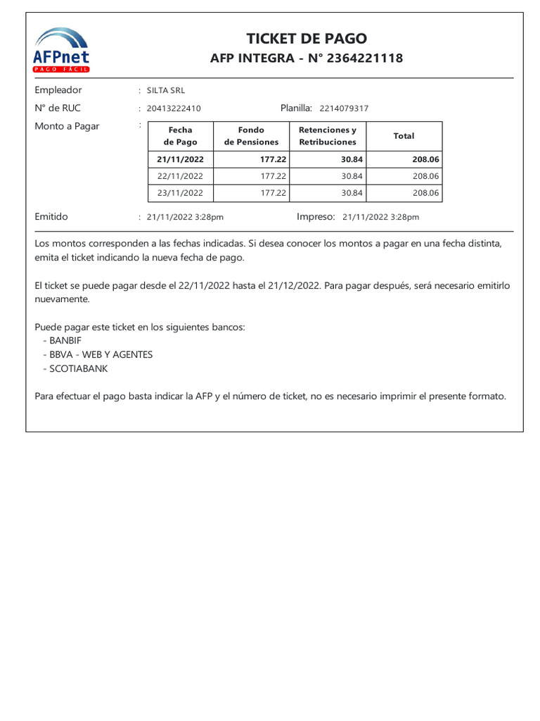 Silta Ticket 2364221118 Junior Cardenas Leon | PDF