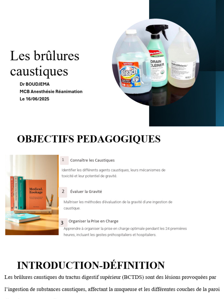 Brûlures caustiques : prise en charge urgente | PDF | Brûlure | Estomac