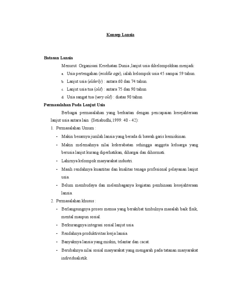 Konsep Lansia | PDF | Pengembangan Diri