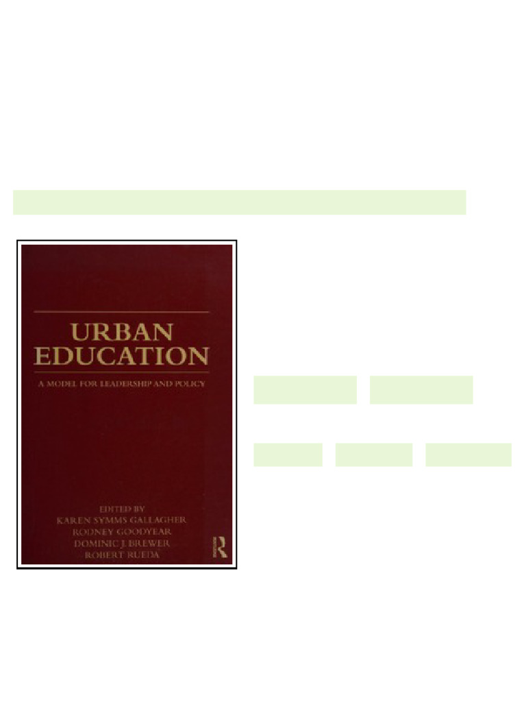 Urban education : a model for leadership and policy ebook complete set ...