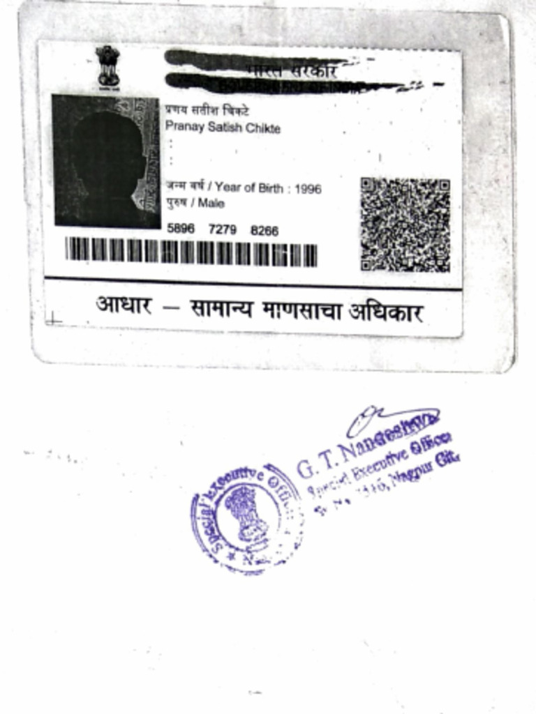 Pranay Chikte Adhar Card | PDF