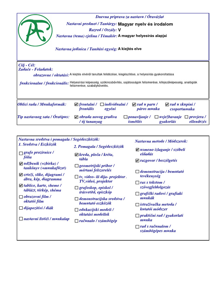 A Kiejtés Elve I. | PDF