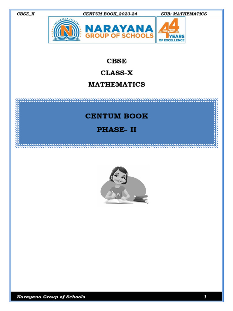 Cbse x Mathematics Phase II Centum Book 2023 24 | PDF | Trigonometric ...