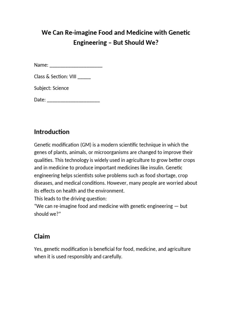 CER Genetic Engineering Research Paper | PDF | Genetic Engineering ...