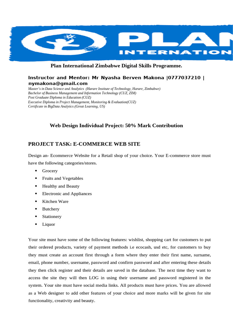 Web Design Project Intermediate Level | PDF