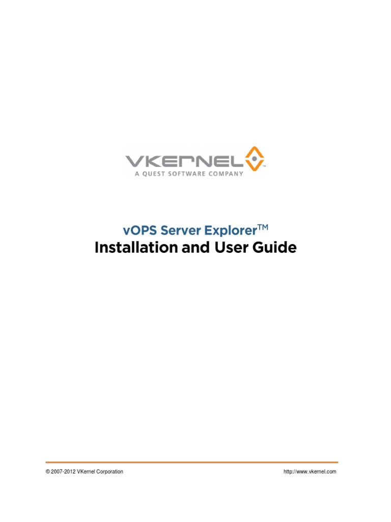 vOPS Server Explorer Installation and User Guide | PDF | V Mware ...