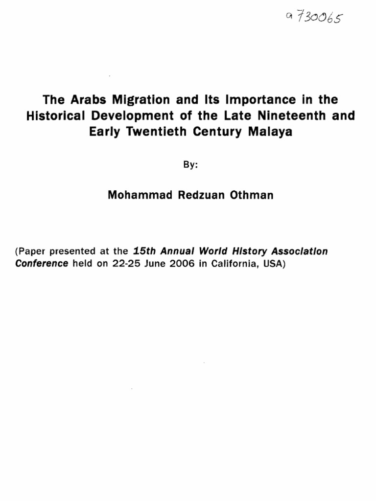 The Arabs Migration and Its Importance in The Historical Development of ...