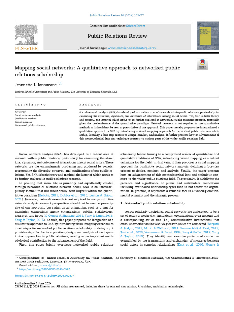 Qualitative Social Network Mapping in PR | PDF | Qualitative Research ...