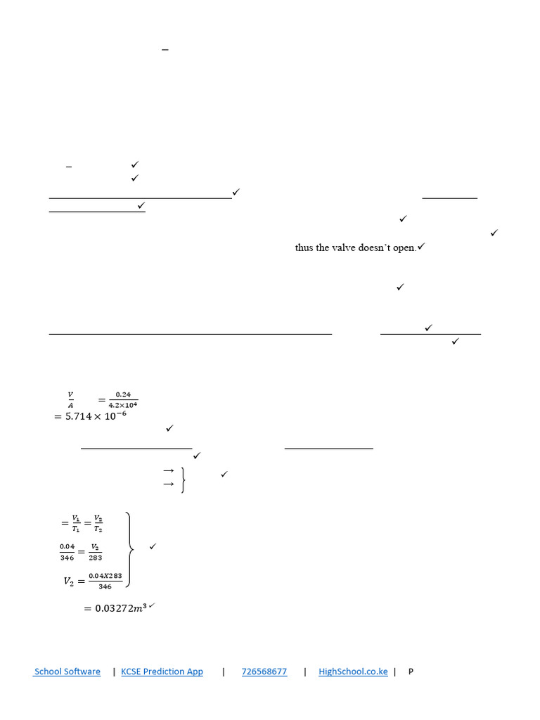 KCSE Physics Paper 1 Exam 2022 | PDF | Water | Pressure
