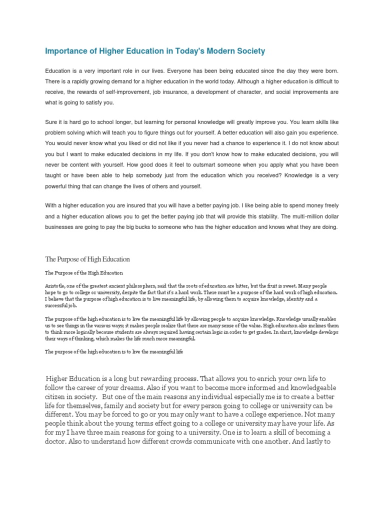 Higher Education Skills | PDF | Higher Education | College