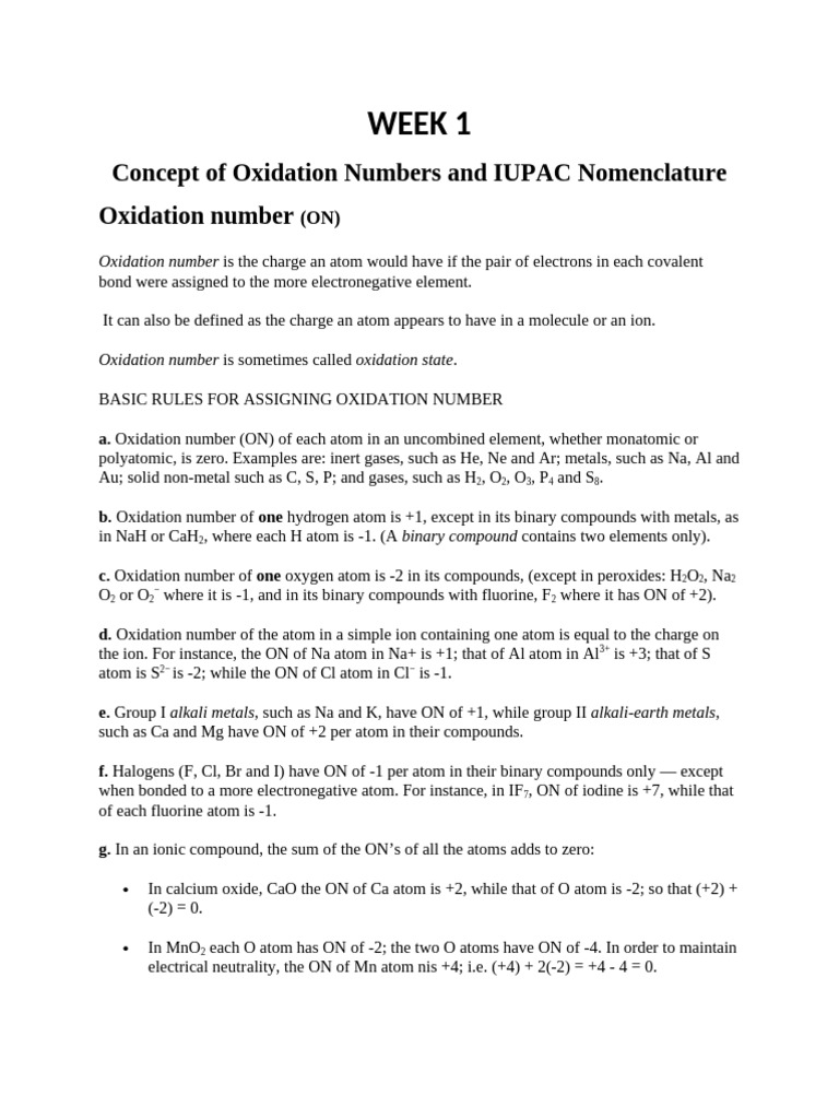 Oxidation Numbers and IUPAC Nomenclature | PDF | Salt (Chemistry) | Ion